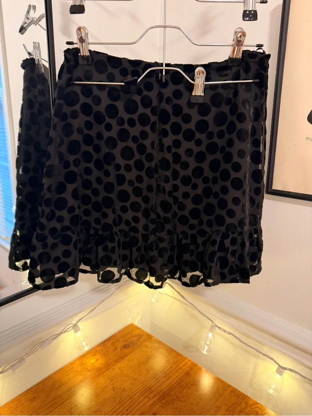 Lulus | Skirts | Lulus Black Polka Dot Ruffle Mini Skirt | Poshmark